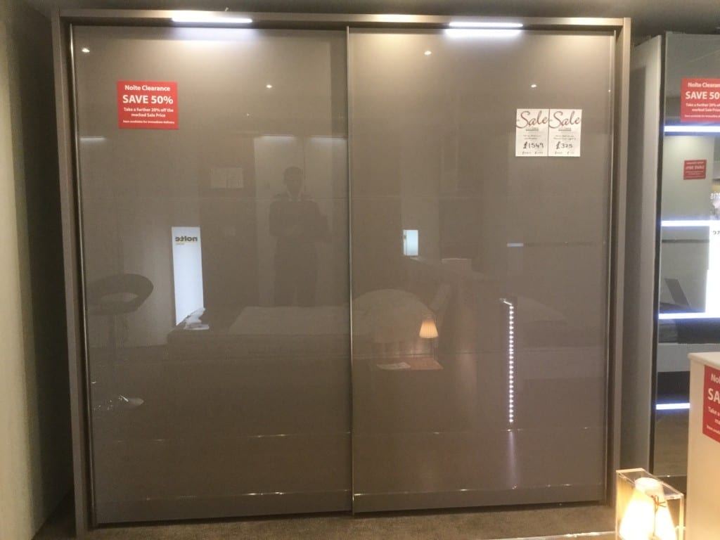 Nolte Velia 2 Door VelvetChocolate Glass 250cm Wardrobe inc Pelmet with ...