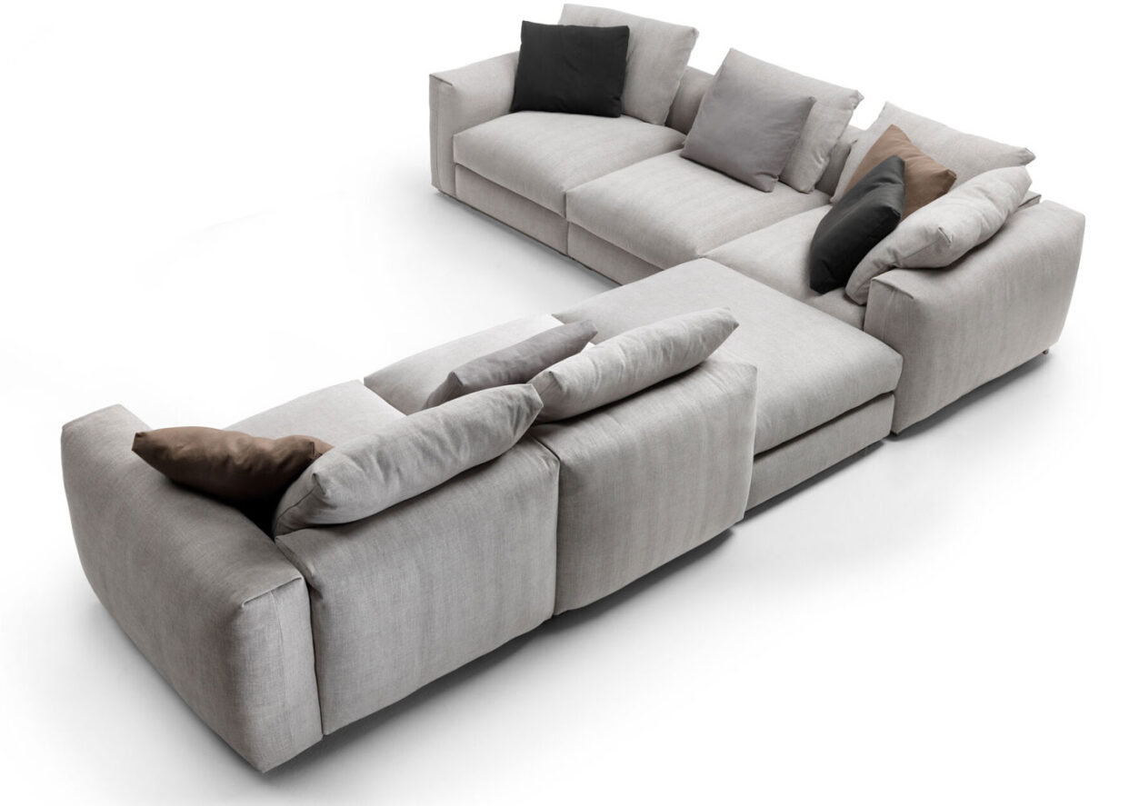 Flexform Asolo Corner Sofa with middle stool - Midfurn Furniture Superstore