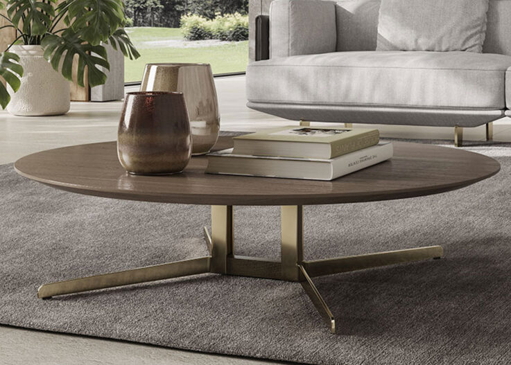 Natuzzi Italia Campus round Coffee Table - Midfurn Furniture Superstore