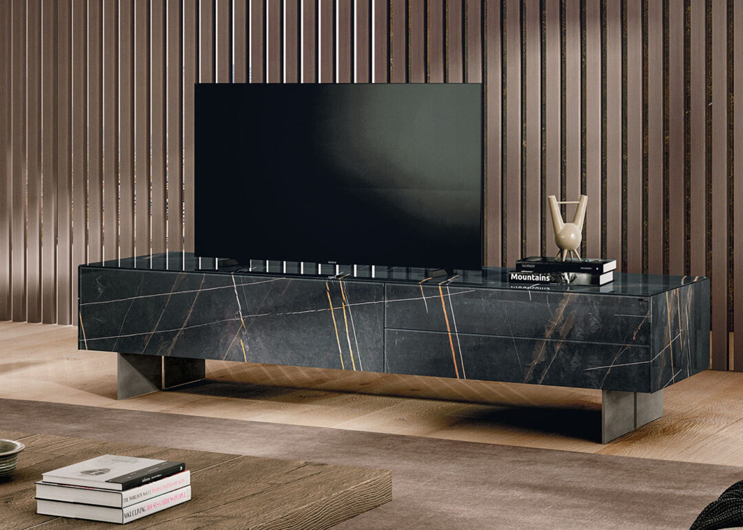 LAGO 36e8 Glass Tv Unit 1408 - Midfurn Furniture Superstore